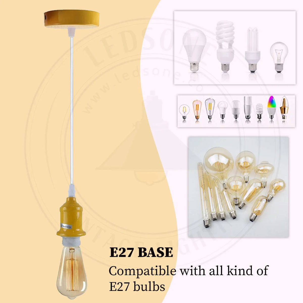2 Pack Industrial Pendant Light Fitting,Lamp Holder Ceiling Hanging Li ...