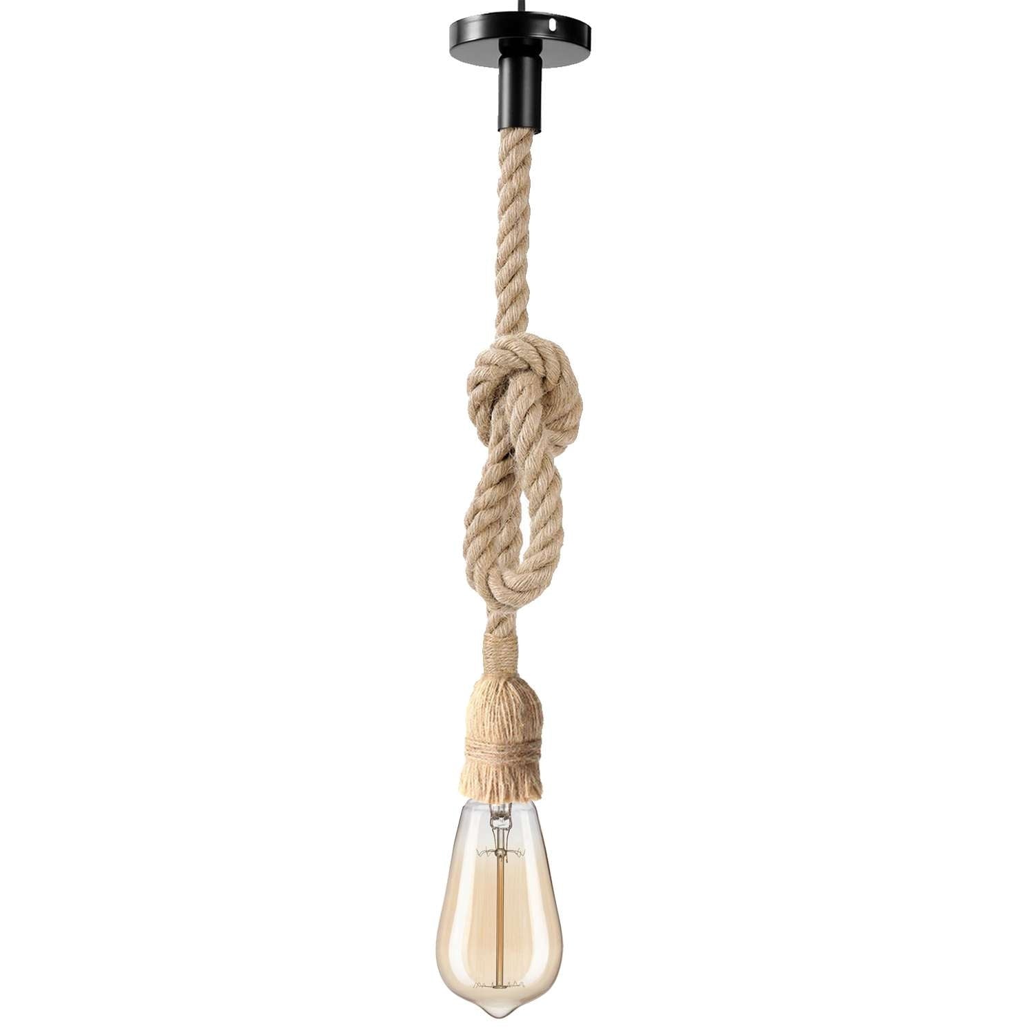 Hemp rope Adjustable E27 ceiling pendant light fitting~5591 – LEDSone ...