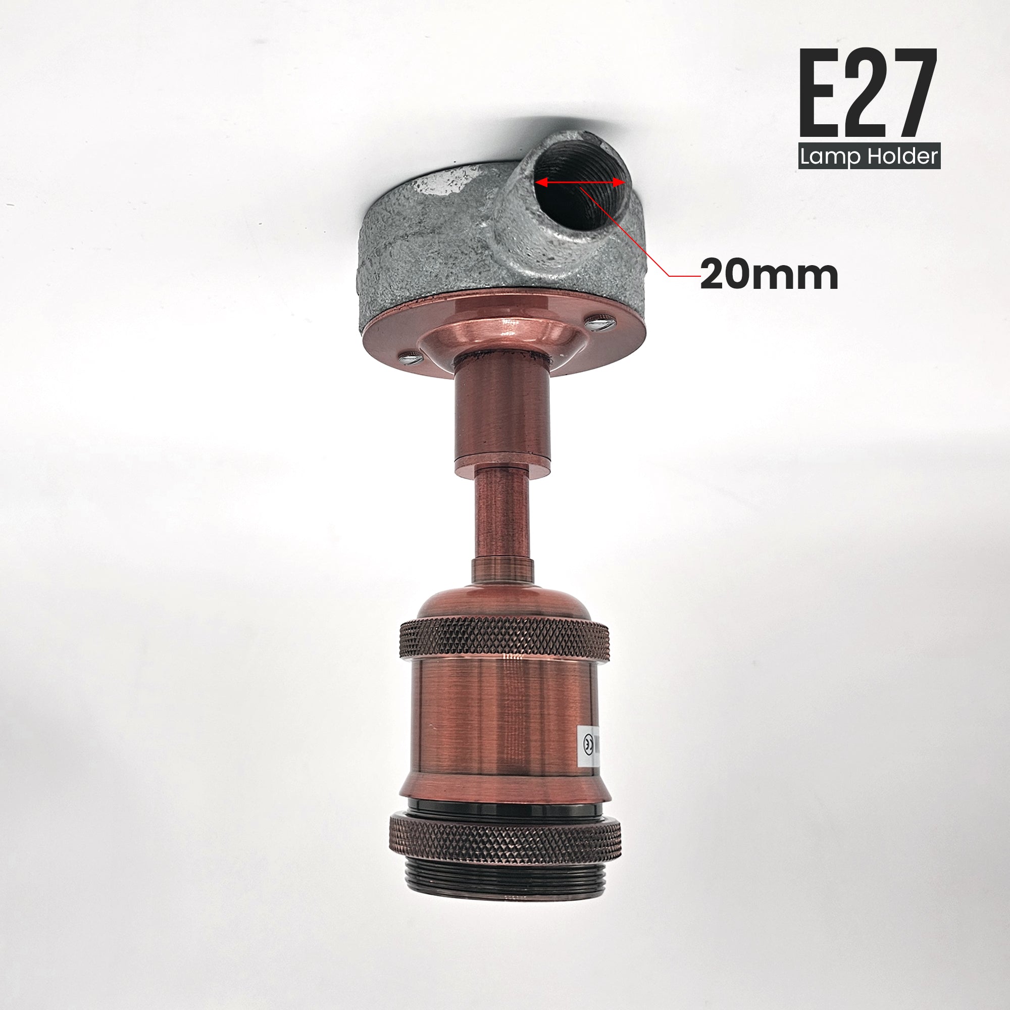 Industrial E27 Lamp Holder with 20mm Conduit Entry Ceiling Light Fitti ...