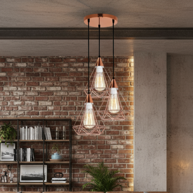3 Head Pendant Lighting Ceiling - Black Lampshade for – LEDSone UK Ltd
