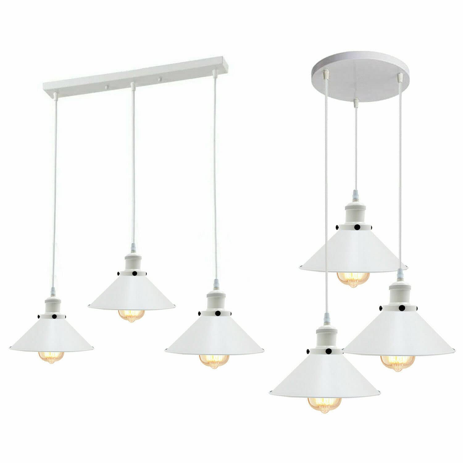 3 Head Pendant Lighting Ceiling - Vintage Industrial E27 – LEDSone UK Ltd