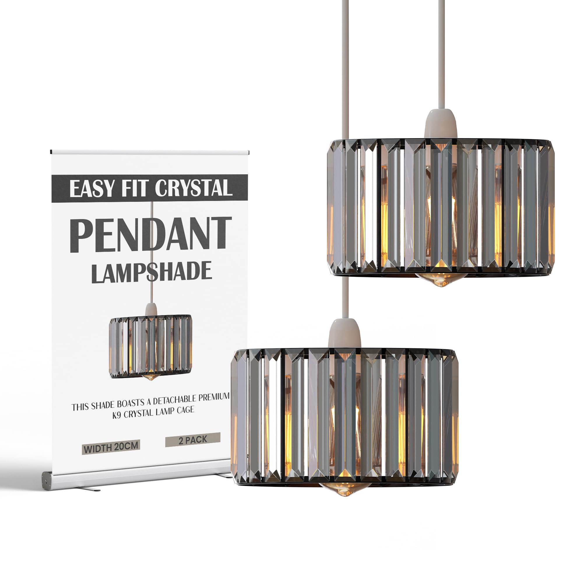 Modern Crystal Light Shades for Ceiling & Bedside Lamps – LEDSone UK Ltd