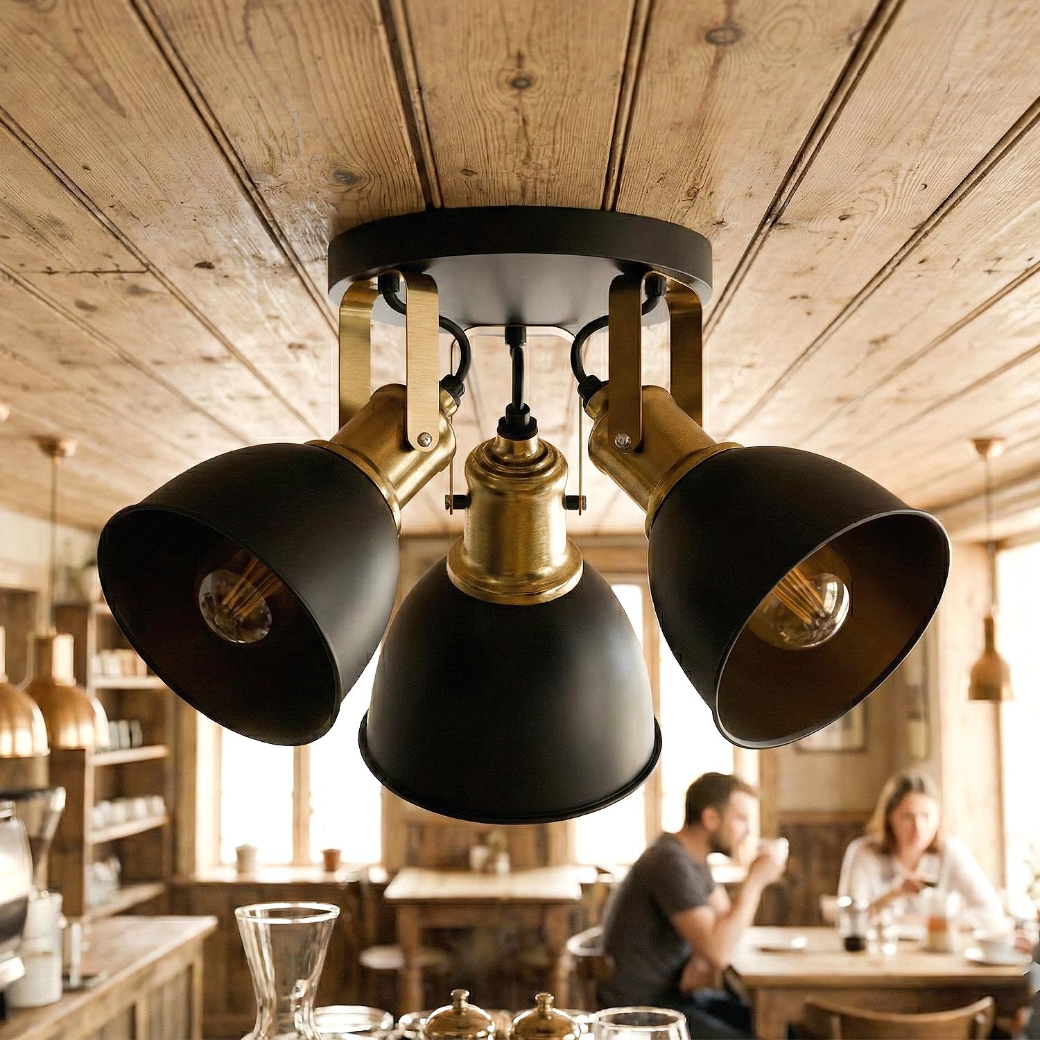 3-Head Adjustable Ceiling Light - Black Spotlights for – LEDSone UK Ltd