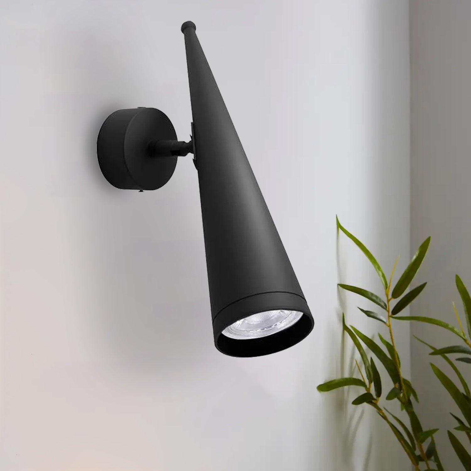 Black GU10 Cone Wall Light | Adjustable Modern Spotlight – LEDSone UK Ltd