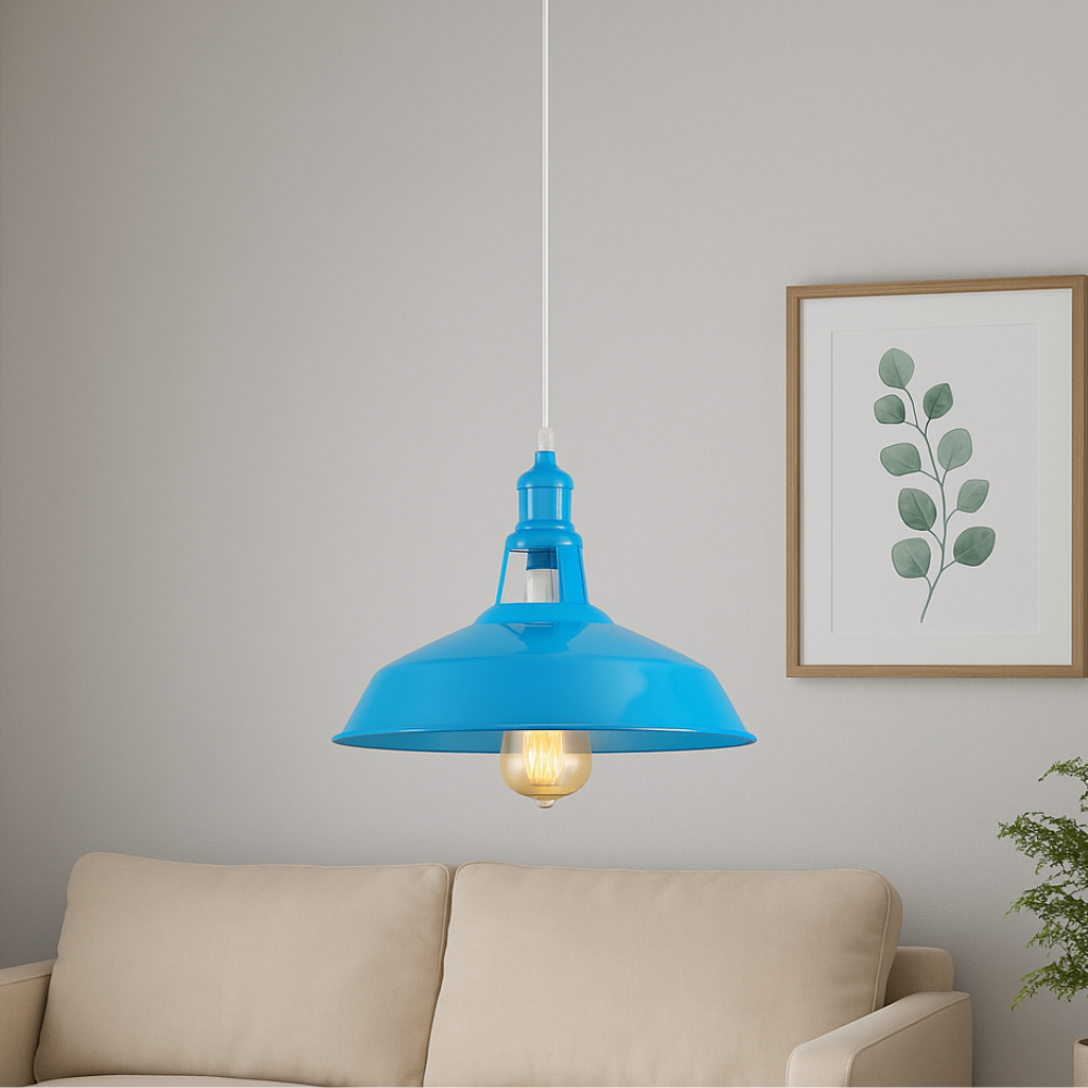 Blue Ceiling Pendant light with Blue Lampshade | LEDSone UK – LEDSone ...