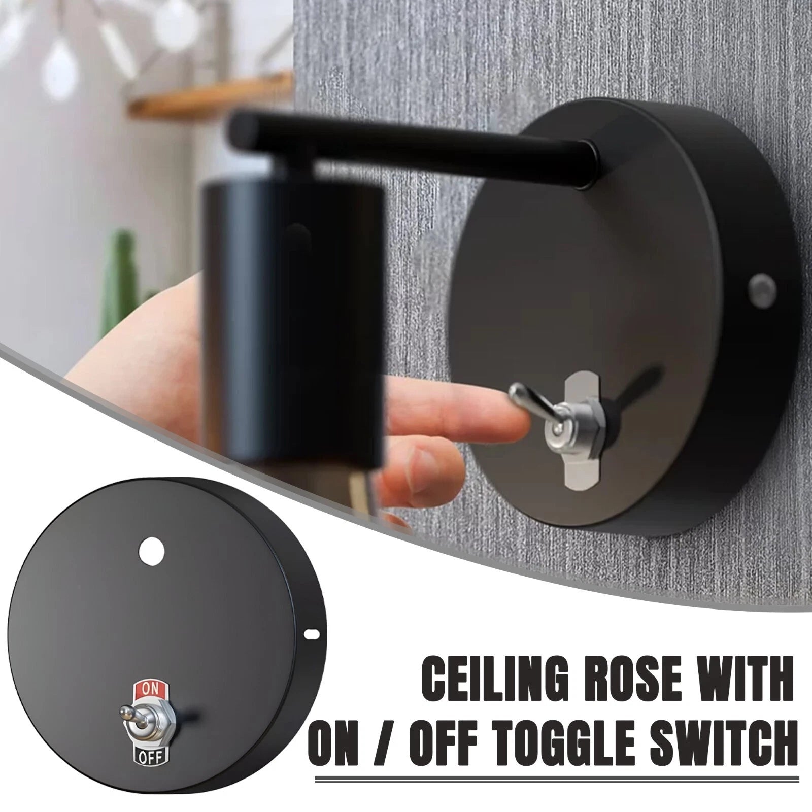 Metal Ceiling Rose with Toggle Switch for Ceiling – LEDSone UK Ltd