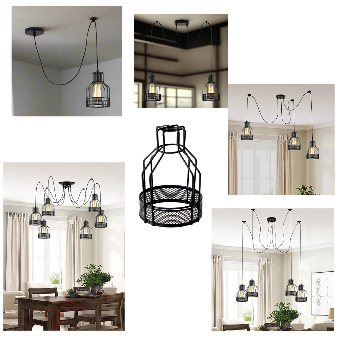 Industrial Spider Pendant Light | Multiple Ceiling Light Fixture ...