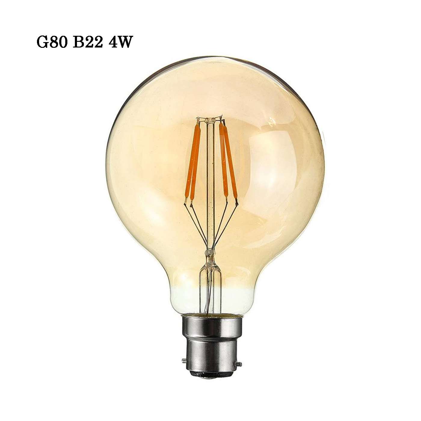 LED G80 B22 4W Globe Bulb Antique Filament LED Lamp – LEDSone UK Ltd