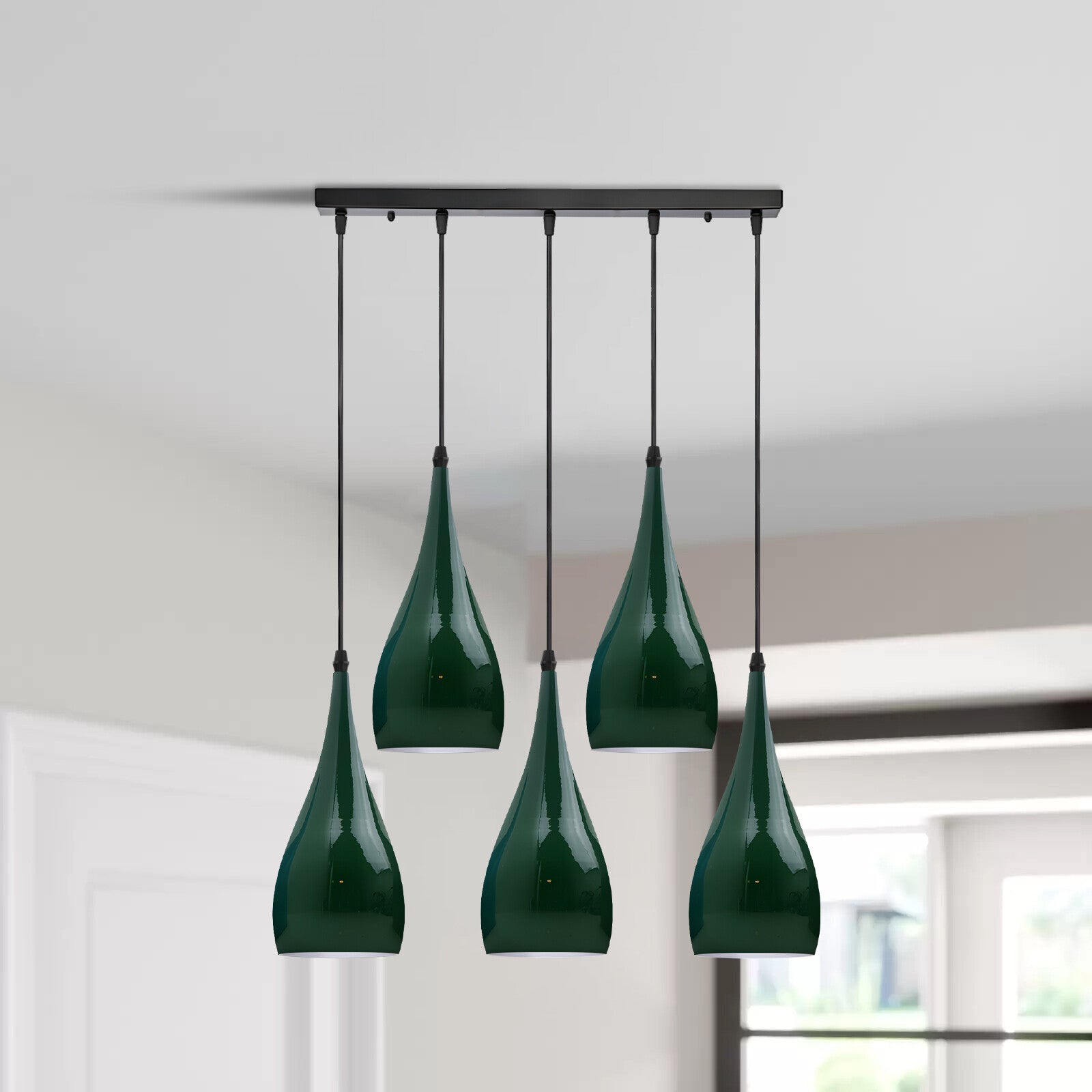 Vintage 5 Way Ceiling Pendant Light Industrial Hanging Suspended Lamp ...