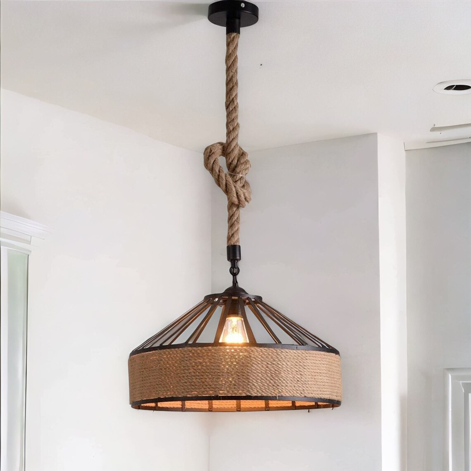 Hemp Rope Pendant Light | Hemp Light | Ledsone.co.uk – LEDSone UK Ltd