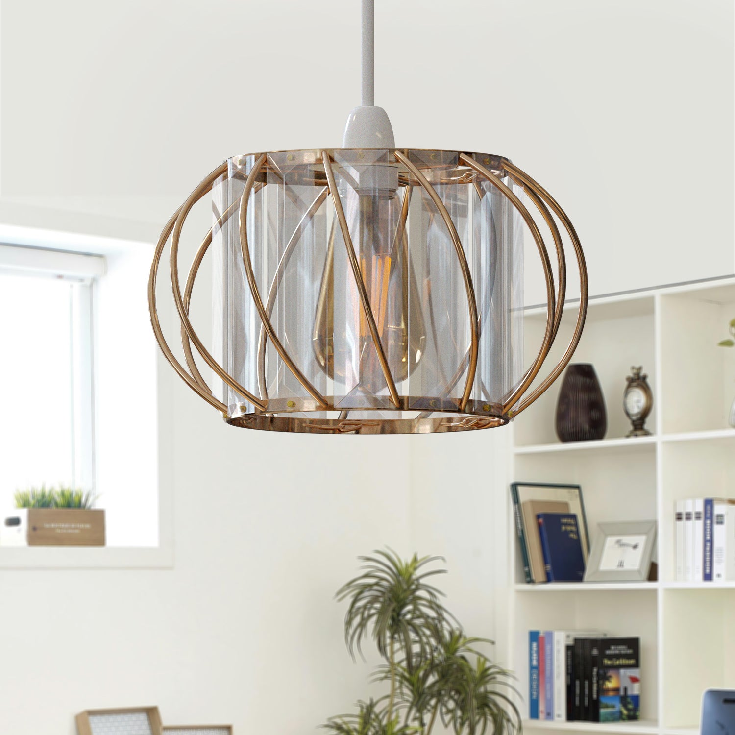 Modern Crystal Glass Lamp Cage Chandelier Ceiling Lighting – LEDSone UK Ltd