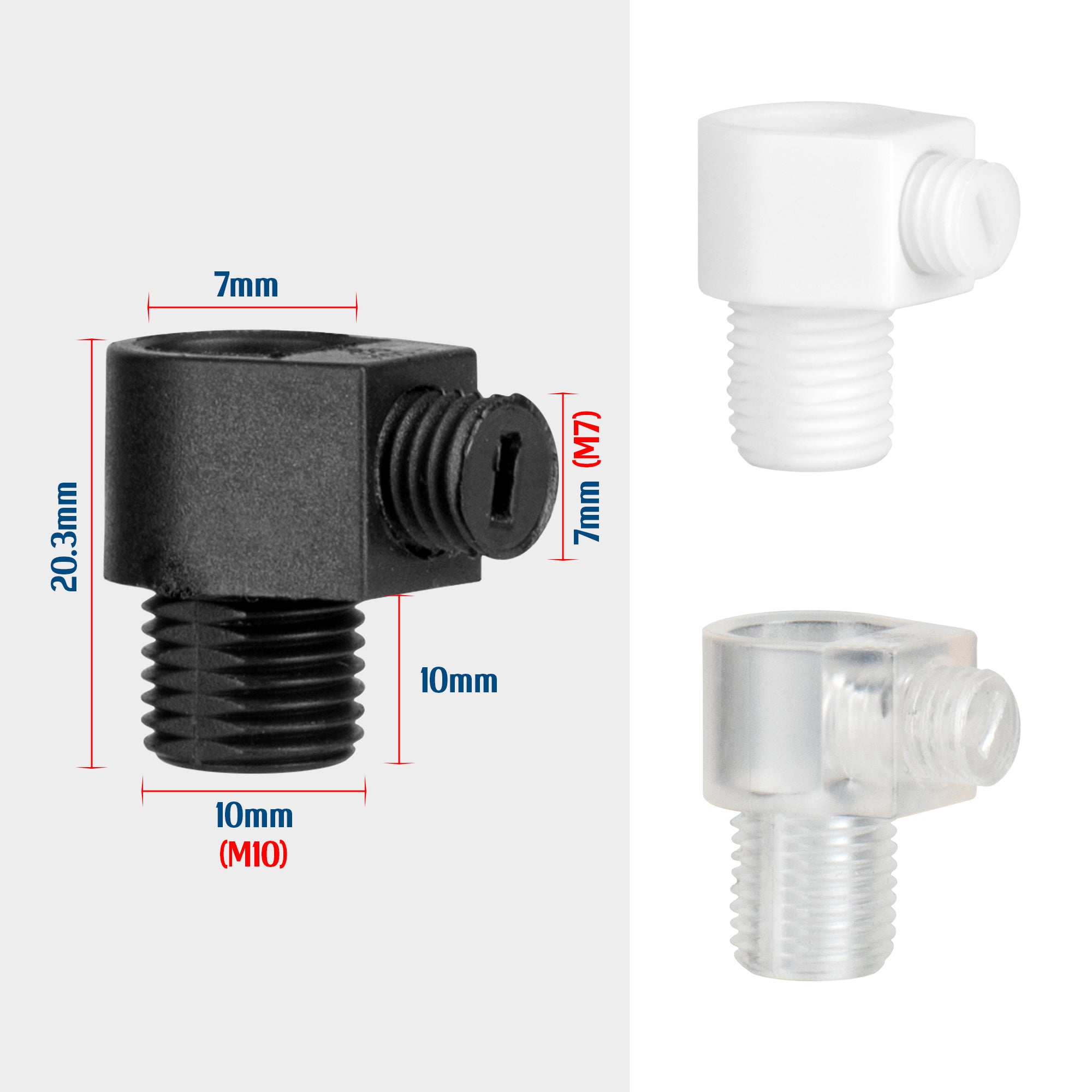 Pack of 5 M10 L-Shape Cord Grip Plastic Caps with Locker Strain Relief ...