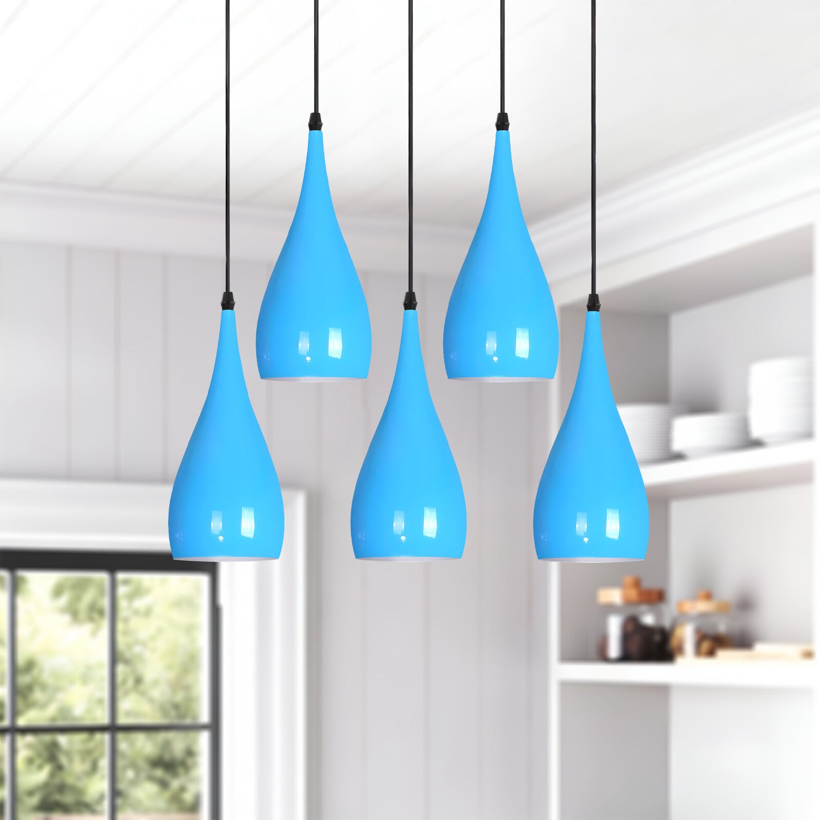 5 Way Ceiling Pendant Light Industrial Hanging Lamp ~6108 – LEDSone UK Ltd