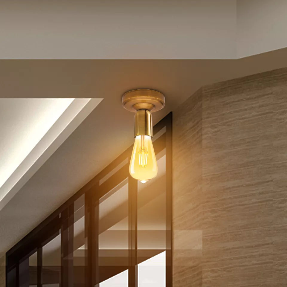 Metal Semi Flush Ceiling Lamp E27 Ceiling Light Fitting | LEDSone UK ...