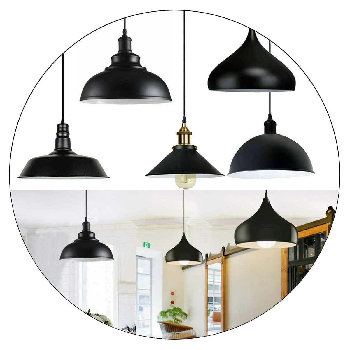 Black Metal Lamp shade - Pendant Light fr £22.67 | Free Shipping ...