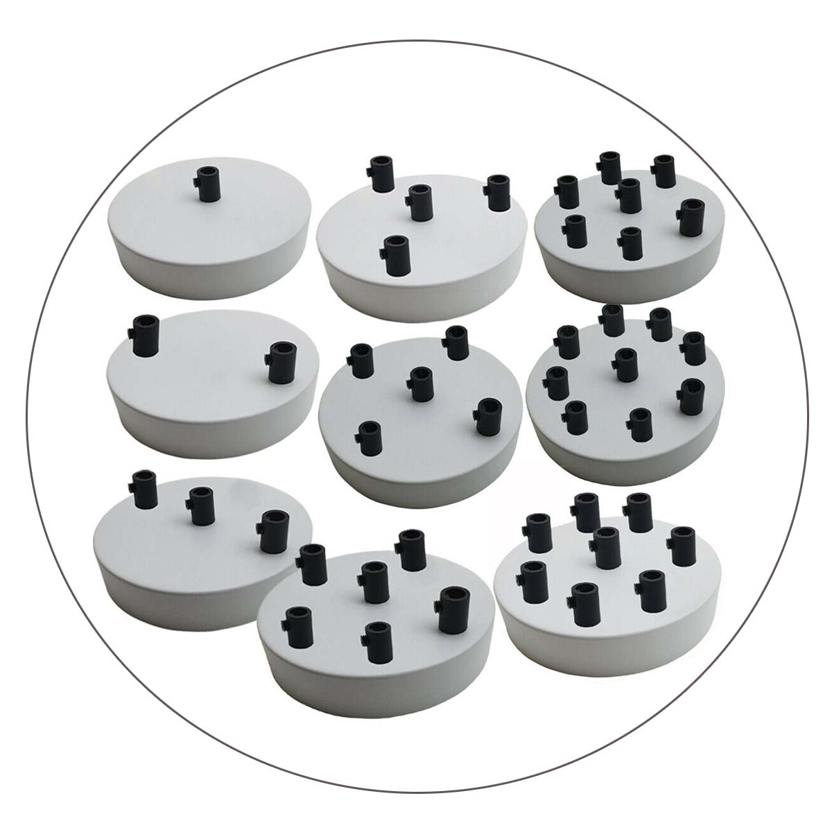 Multi Outlet Drop White Metal Ceiling Rose 120x25mm – LEDSone UK Ltd