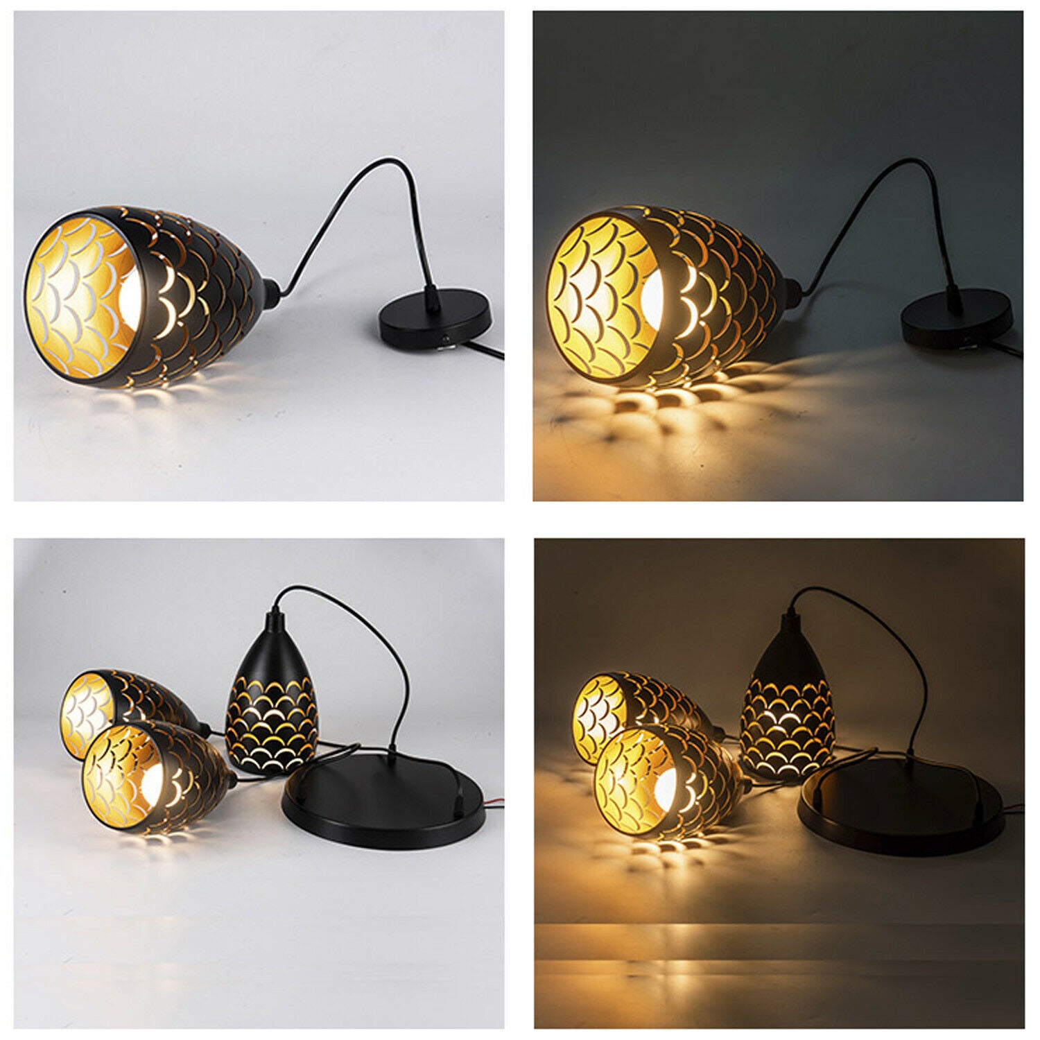 Pendant Cluster Light Fitting Lights Black Cage Style New – LEDSone UK Ltd