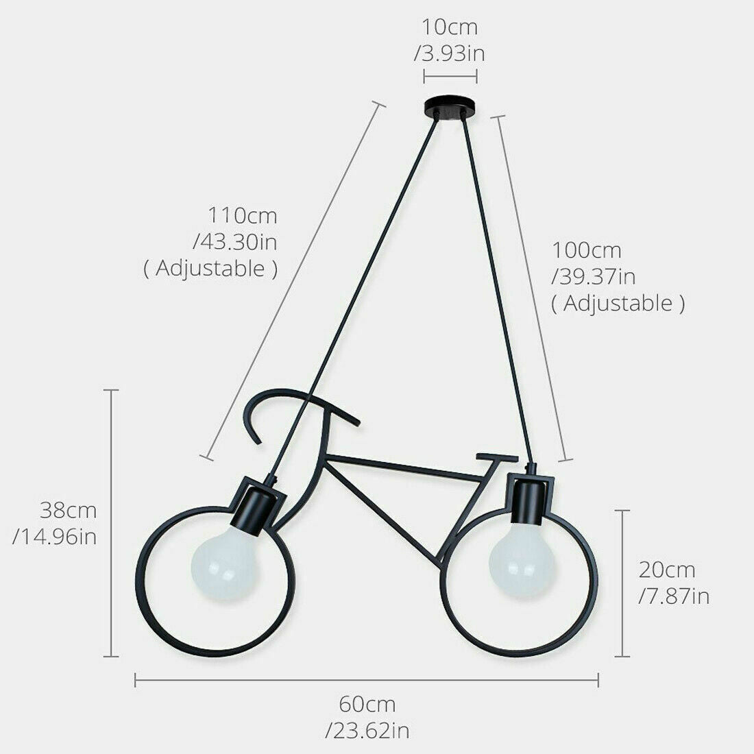 Retro Meta Design Bicycle Ceiling Hanging Pendant Light Shade Modern ...