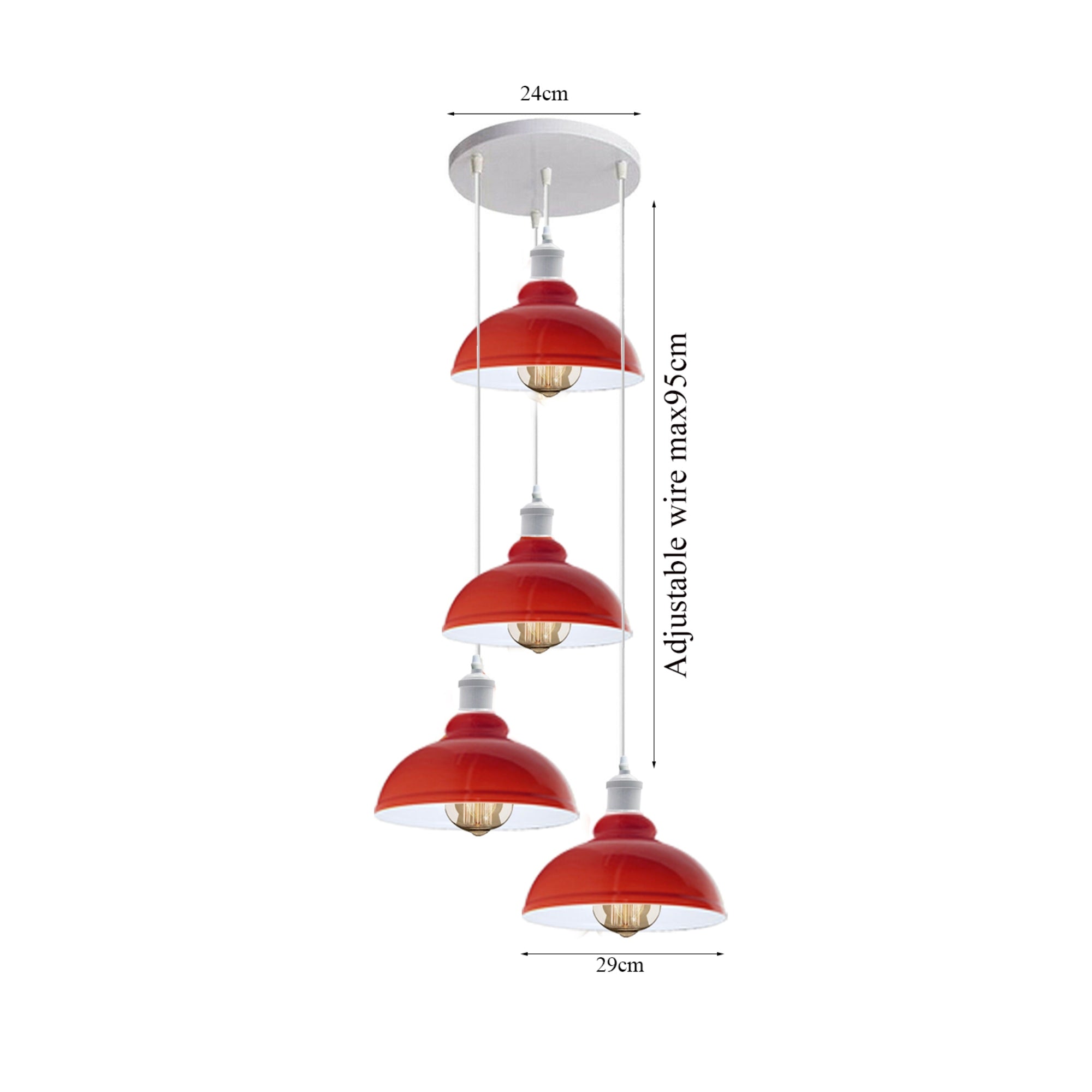 Kitchen Pendant Light Bar Décor Lamp Modern Red Ceiling Lights ...